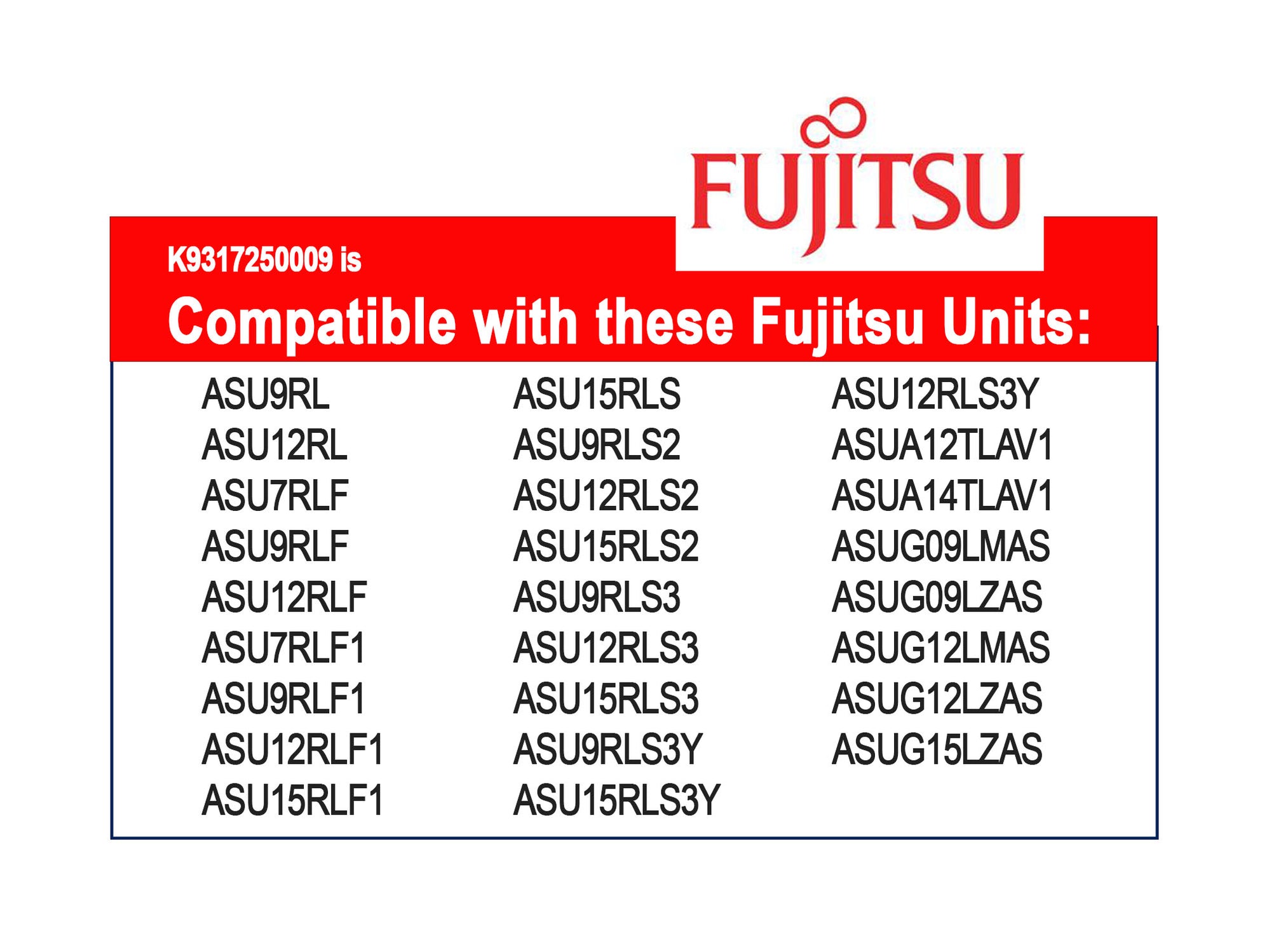 Fujitsu K 9317250009 UTR-FA16 & UTR-FA16-2 Mini Split Ductless Filter ...